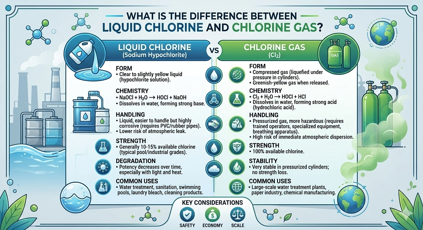 Difference Between Liquid Chlorine and Chlorine Gas | Parna Chemicals